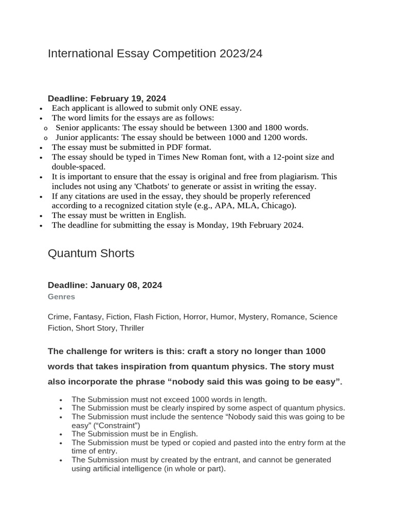 Essay Judging Criteria Overview | PDF | Defamation | Essays