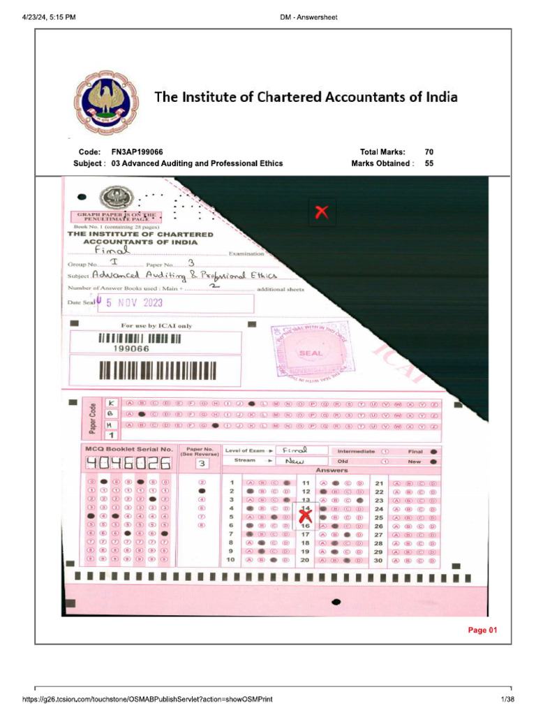 CA Final Certified Copy - Audit Nov 23 | PDF