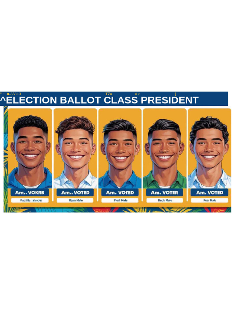 Election Ballot Class President: " ..'-Vi I 3 TZN Ii ( | PDF