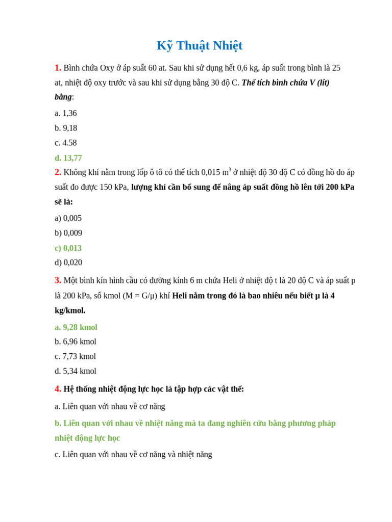 Đề cương ôn tập KTN (full) | PDF