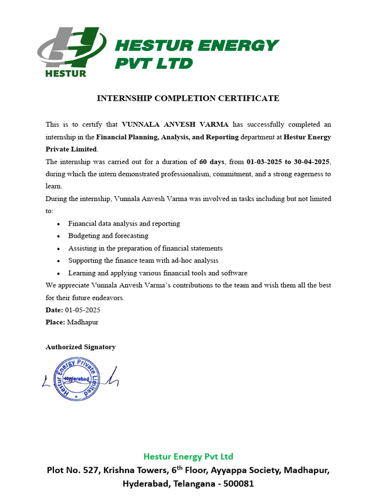 Anvesh Certificate | PDF