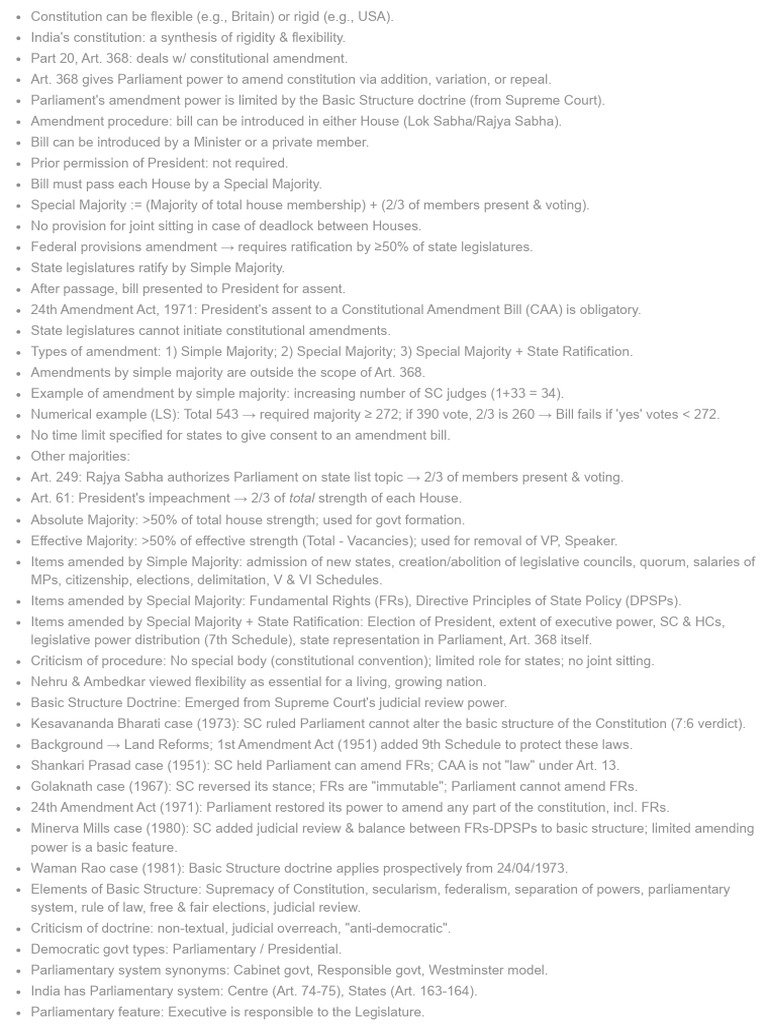 India's Constitutional Amendment Process Explained | PDF | Government ...