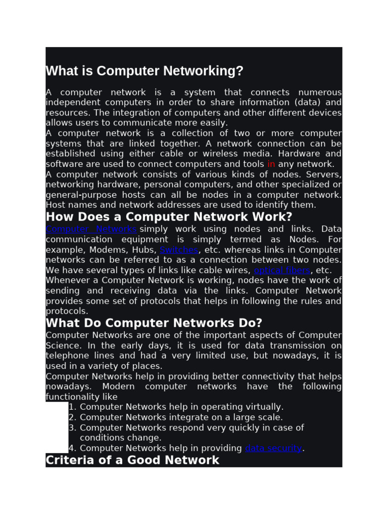 Understanding Computer Networking Basics | PDF | Computer Network ...