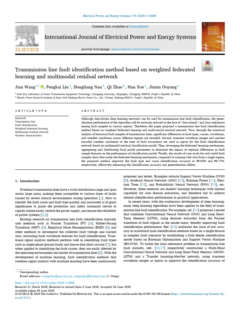 Transmission Line Fault Detection Method | PDF | Machine Learning ...