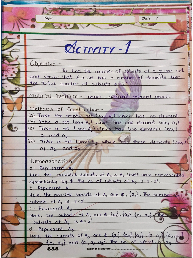 XI Maths ACTIVITY FILE | PDF