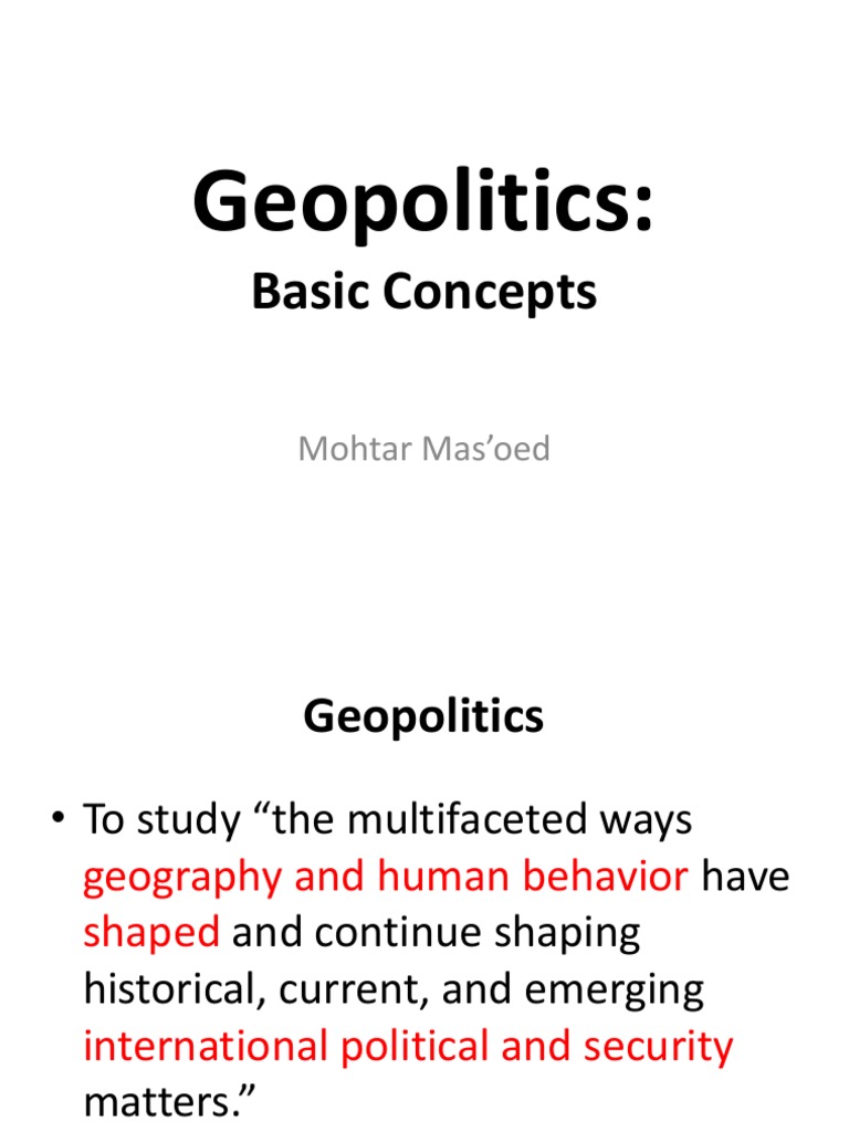03a Geopolitics Concepts | PDF | Geopolitics | International Relations