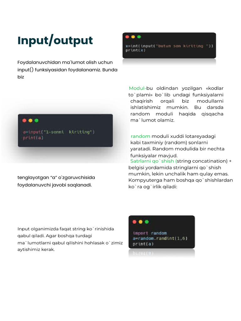 Input Output | PDF