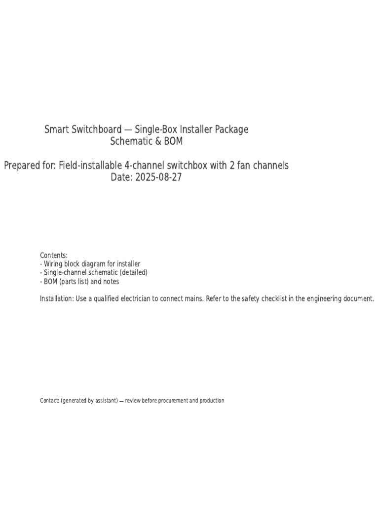 Smart Switchboard Schematic Bom | PDF | Fuse (Electrical) | Components