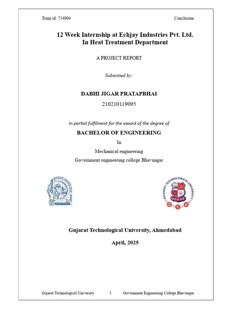 Intenship Report 210210119095 | PDF | Heat Treating | Forging