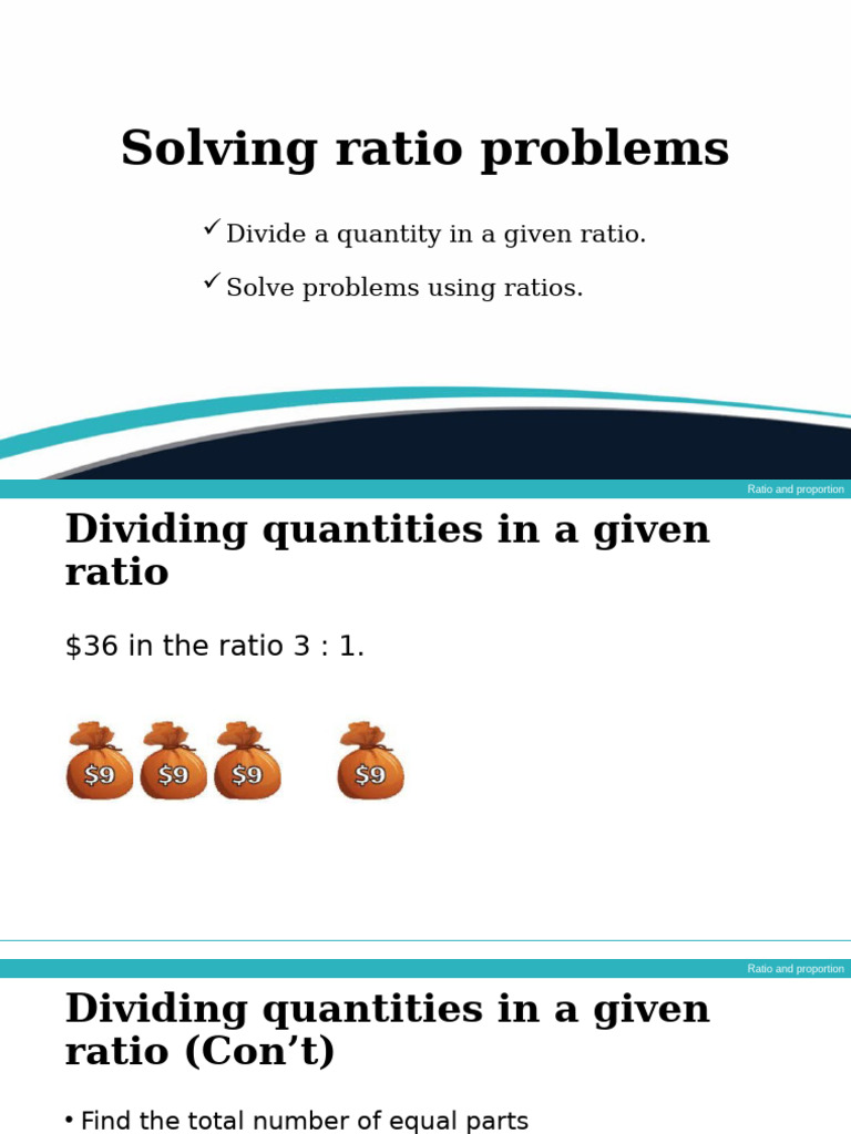 Dividing Quantities in Ratios | PDF