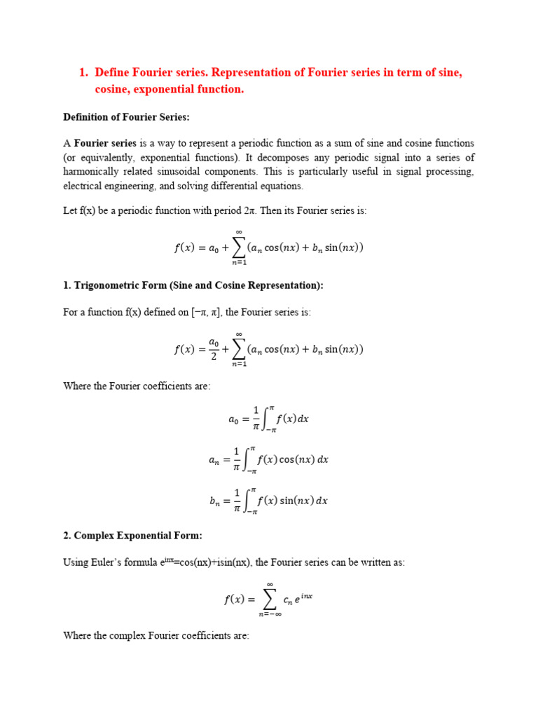 Understanding Fourier Series and Transforms | PDF | Spectral Density ...
