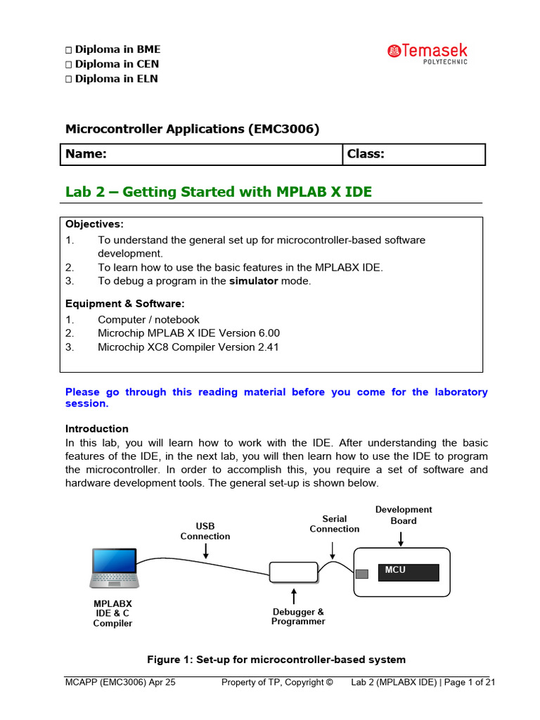 MCAPP Lab 02 (Student) Getting Started With MPLAB X IDE (Apr 25) | PDF | Integrated Development ...
