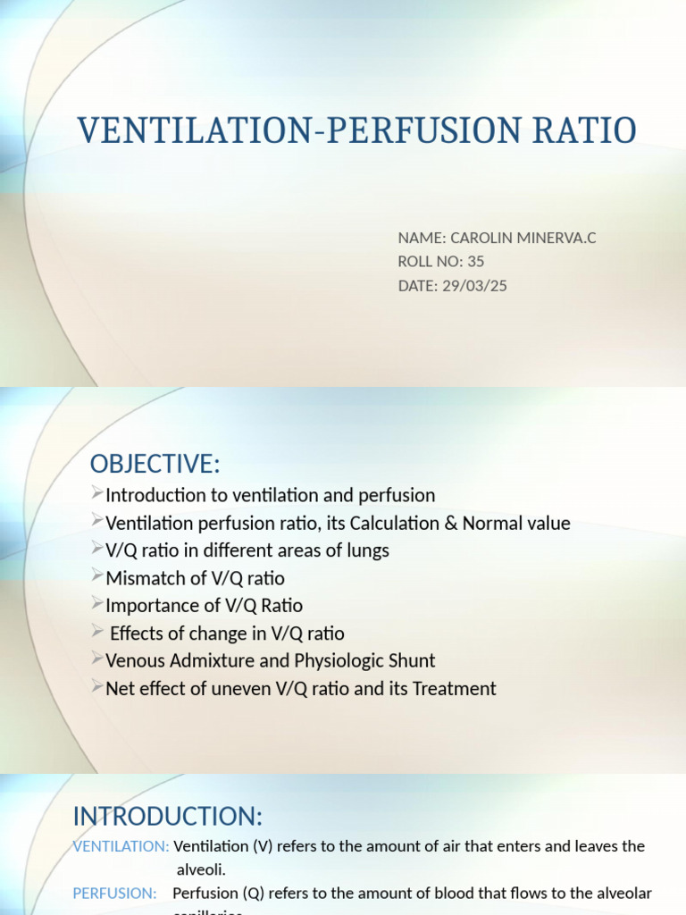 Ventilation Perfusion Ratio - Carolin | PDF | Lung | Breathing