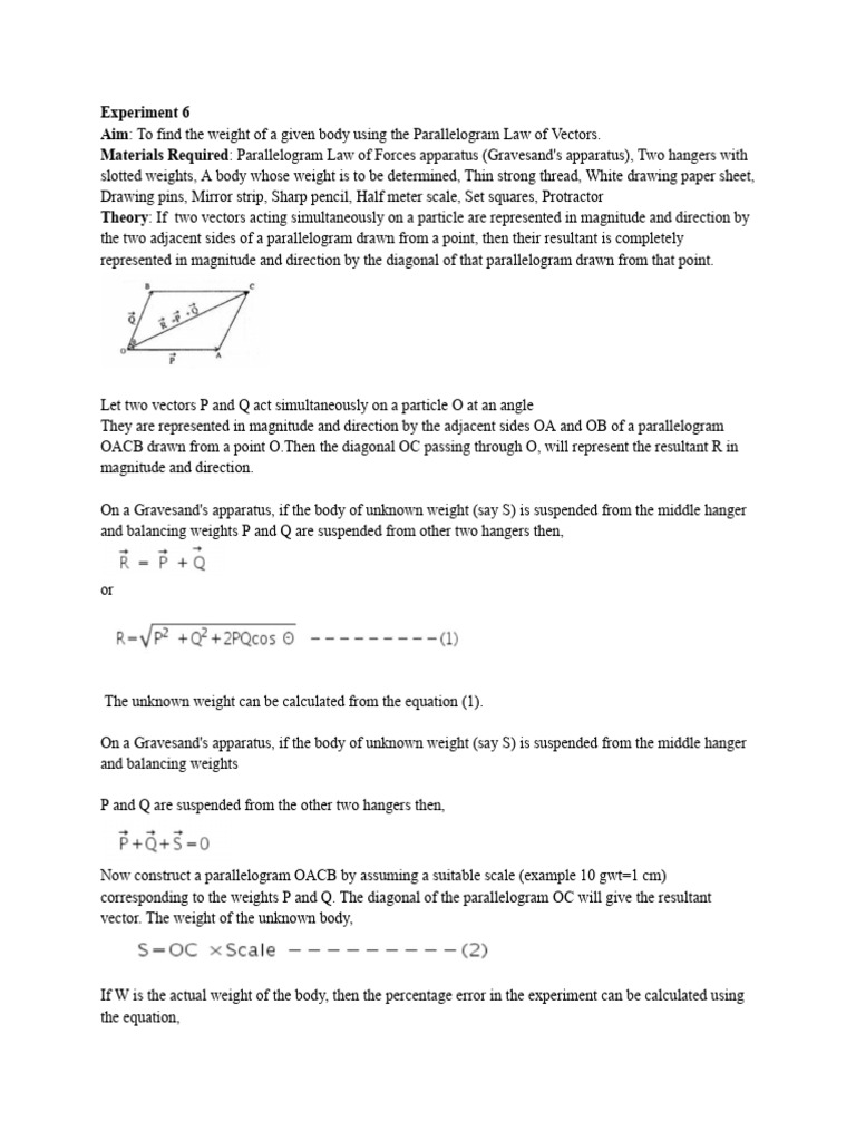 Gravesand's Apparatus for Weight Measurement | PDF | Weight | Euclidean ...