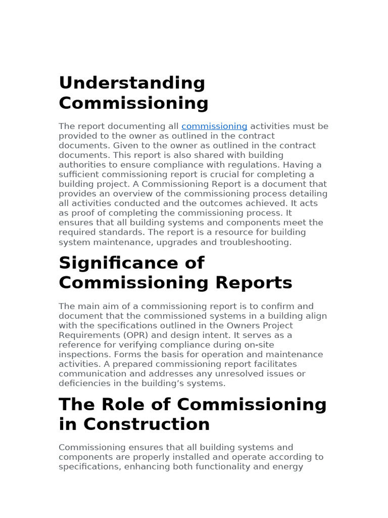 Understanding Commissioning | PDF | Verification And Validation ...