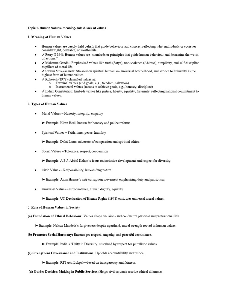 Understanding Human Values and Their Impact | PDF | Value (Ethics ...
