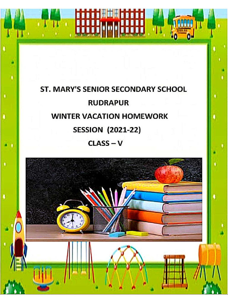 Holiday Homework For Class V | PDF