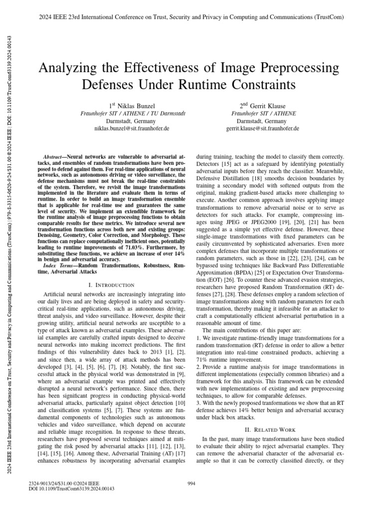 Analyzing The Effectiveness of Image Preprocessing Defenses Under ...