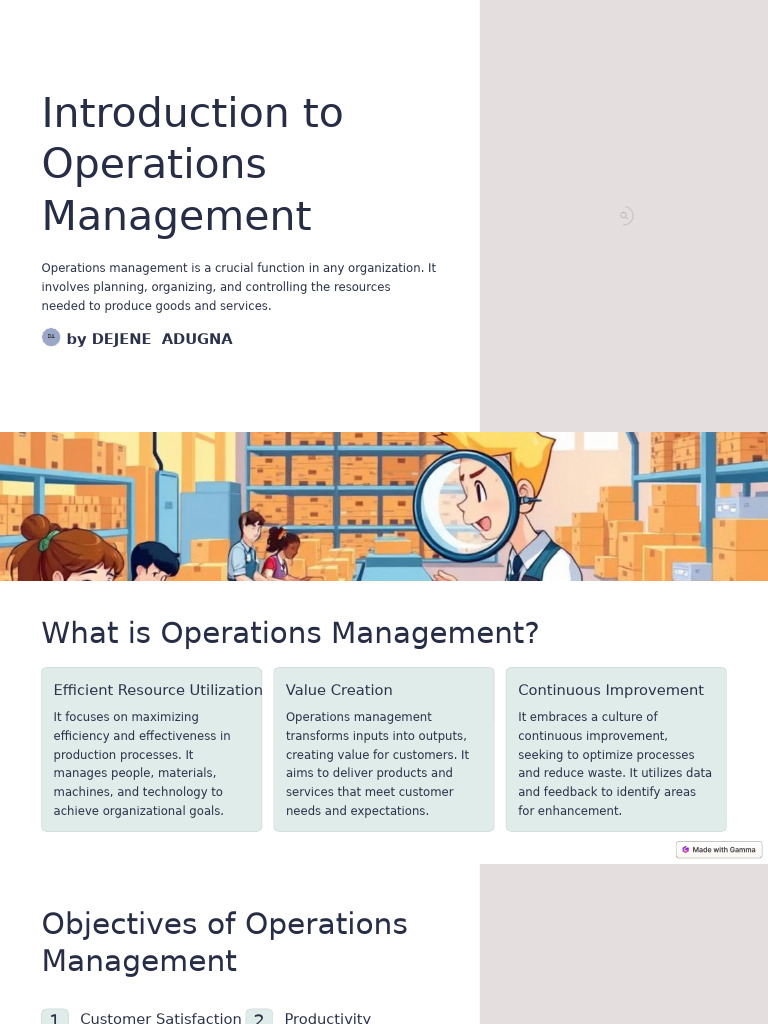 Operations Management Essentials Guide | PDF | Supply Chain ...
