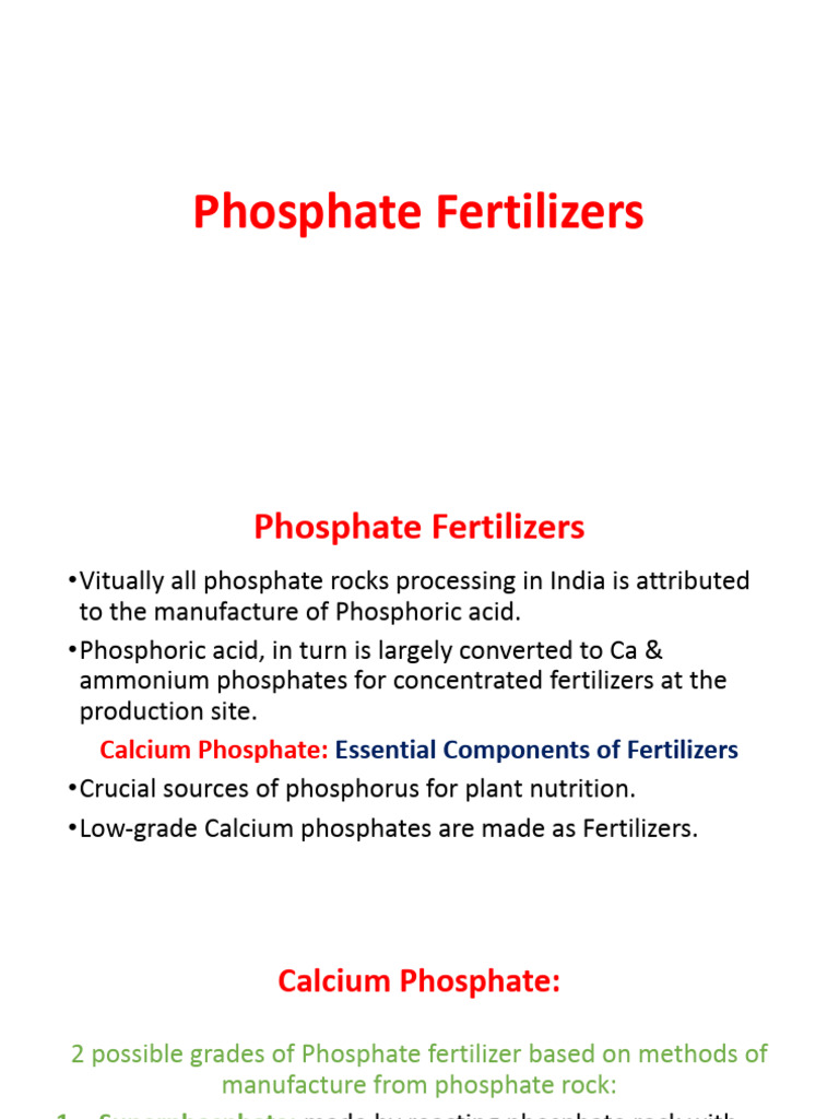 Phosphate Fertilizer Production Overview | PDF | Fertilizer | Phosphate