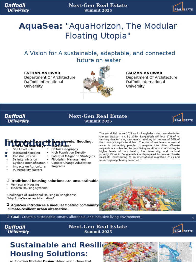 AquaSea: Modular Floating Housing Solutions | PDF | Climate Resilience ...