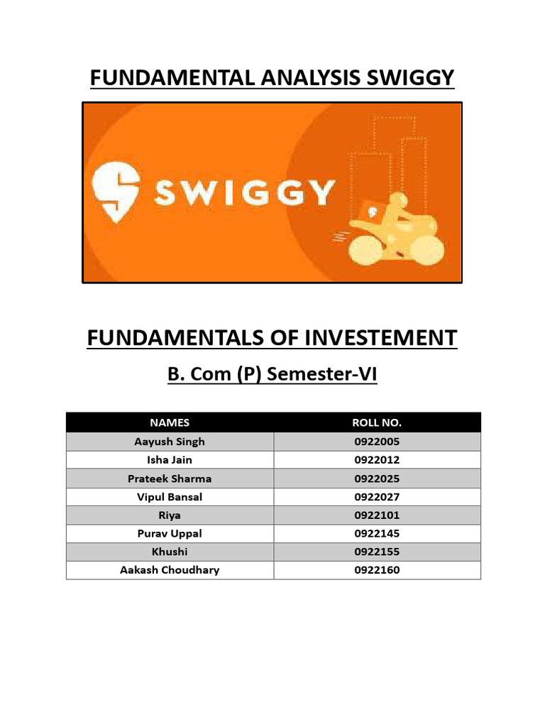 FOI - Swiggy Analysis | PDF | Income Statement | Expense