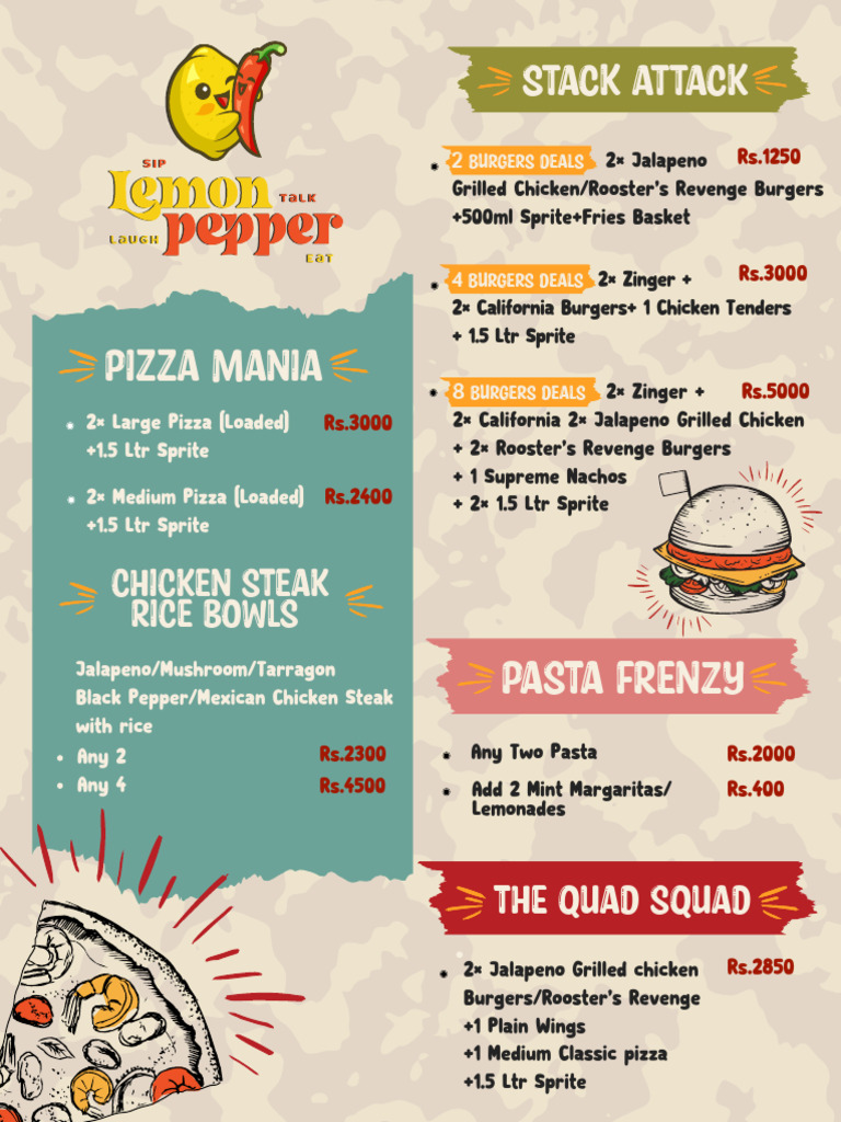 Lemon Pepper Menu at Pasta Frenzy | PDF | Hamburgers | Cuisine Of The ...
