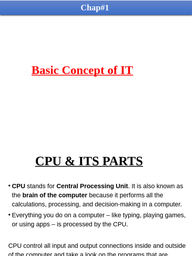 Basic Concept of IT - Part2 | PDF | Central Processing Unit | Digital Electronics
