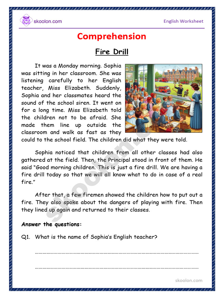G2 English Comprehension Fire Drill 722 | PDF