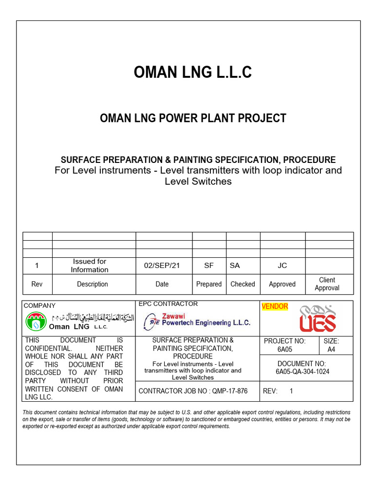 Oman LNG Painting Specification Guide | PDF | Specification (Technical ...