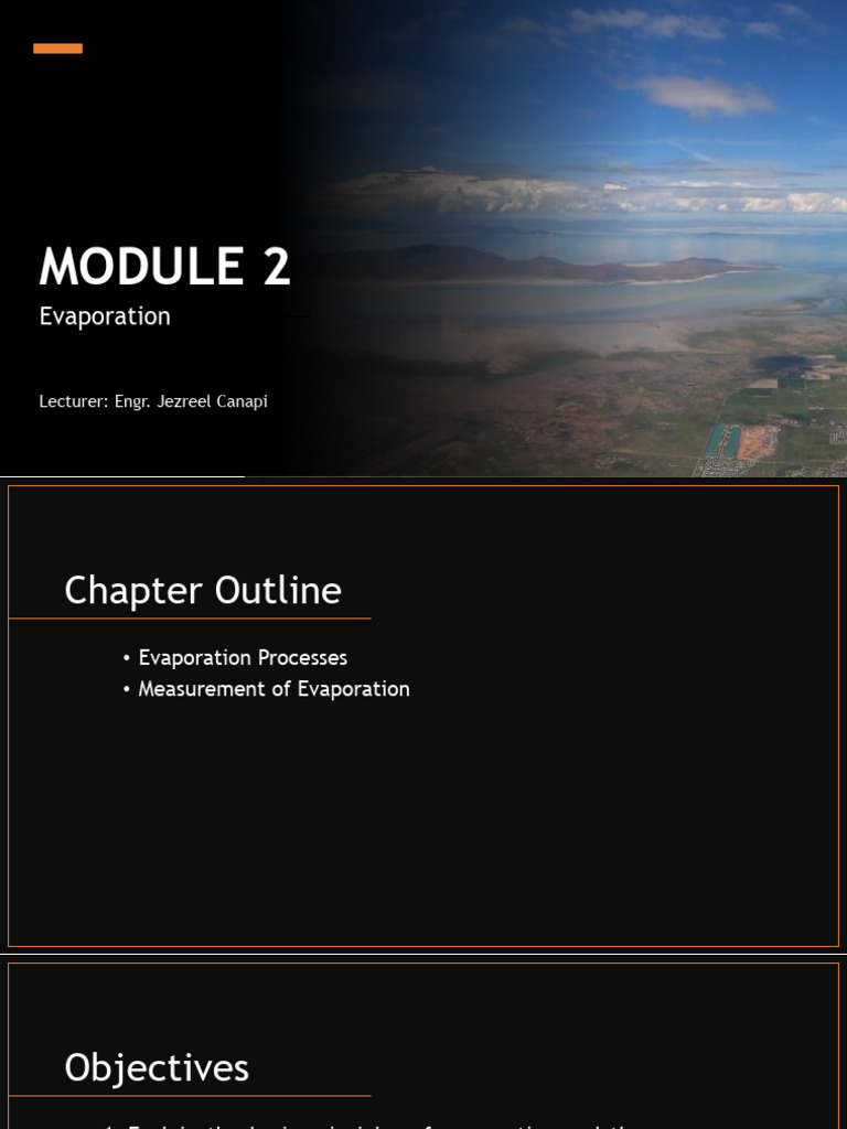 CE 410 Module 2 Evaporation | PDF | Evapotranspiration | Evaporation