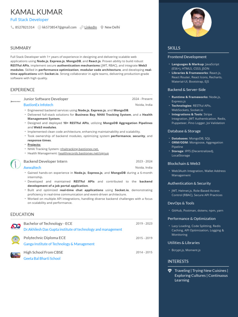 Kamal Kumar: Full Stack Developer | PDF | Computing | Software Engineering