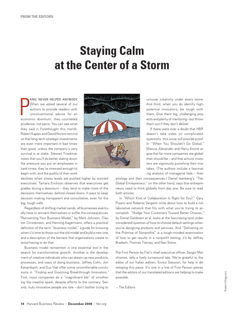 Staying Calm at The Center of A Storm | PDF | Cognition | Economies