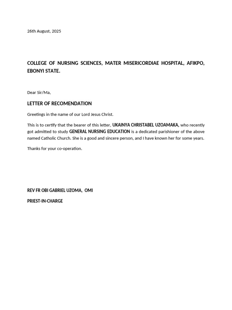 Letter of Recomendation-wps Office | PDF