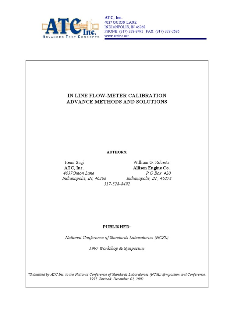 Inline Liquid Flow Calibration Advanced Methods | PDF