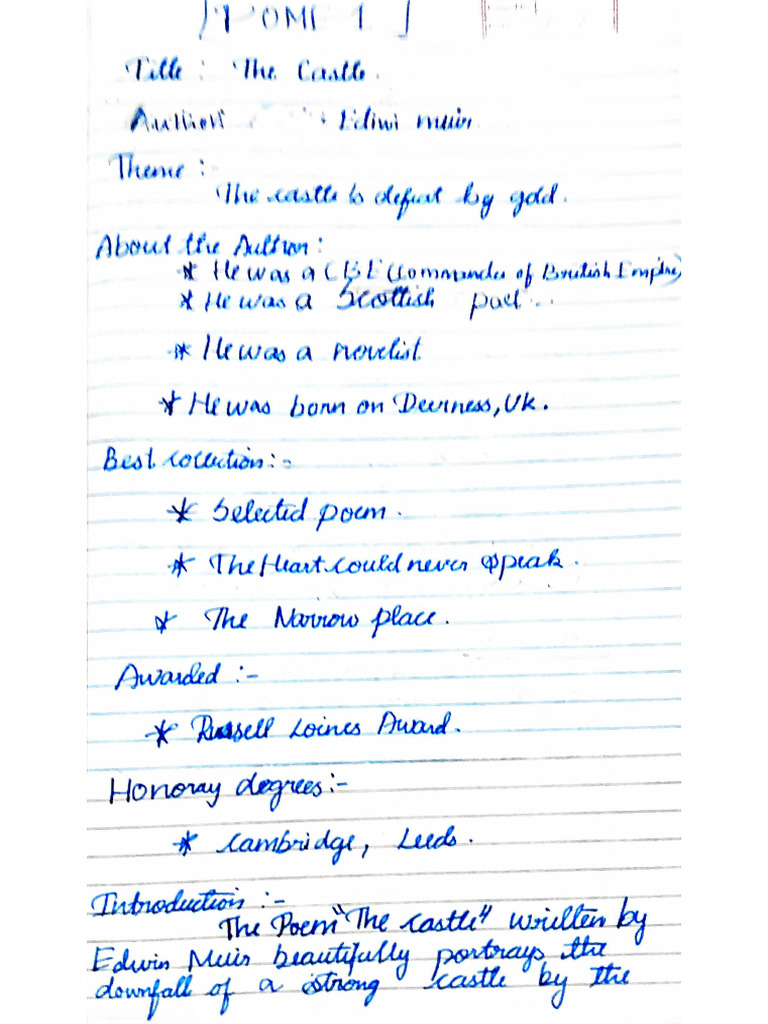 12 STD English Poem - 1 | PDF