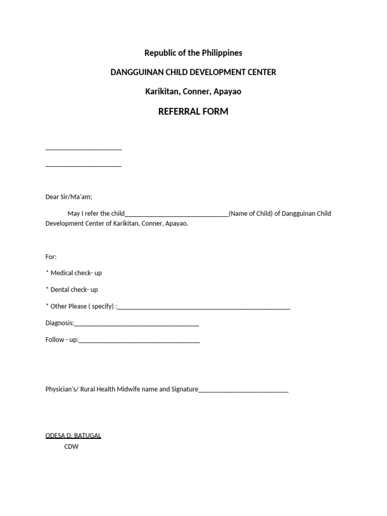 Referral Form | PDF