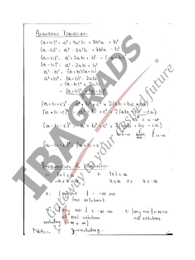 Math Formula Sheet | PDF