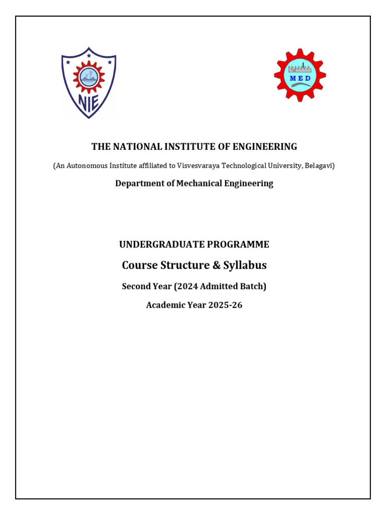 2nd Year Course Structure & Syllabus For 2024 Admitted Batch (After BoS) | PDF | Second Law Of ...