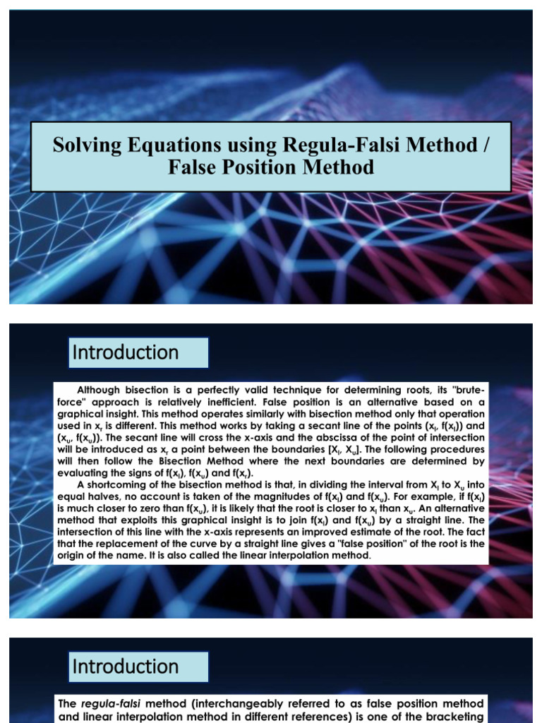 False Position Method | PDF