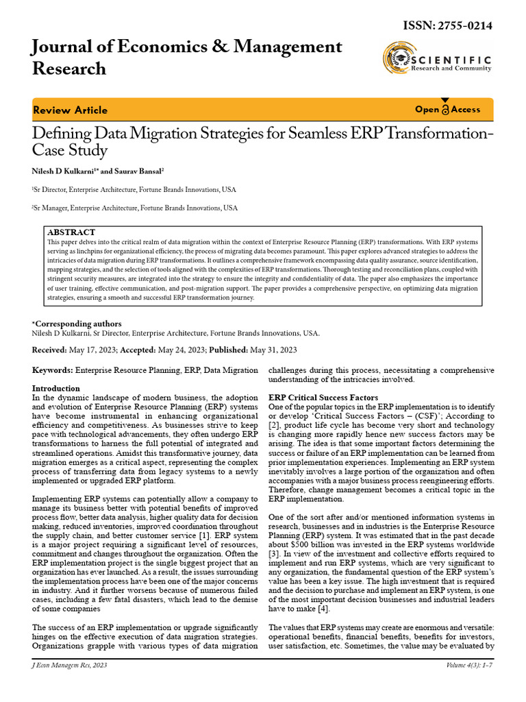 Data Migration Strategies for ERP Success | PDF | Enterprise Resource ...