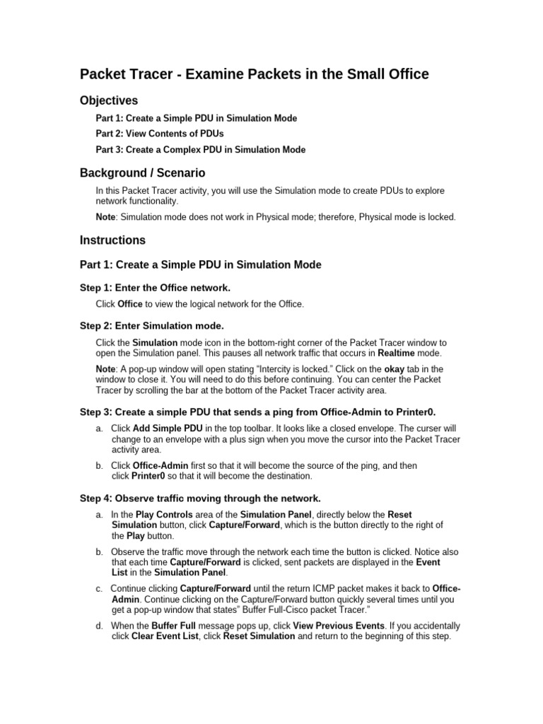 Create and Analyze Complex PDUs | PDF | Networking Standards | Network ...