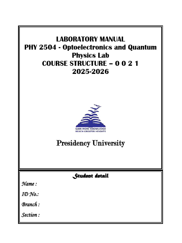 Phy Lab Manual | PDF | P–N Junction | Optical Fiber