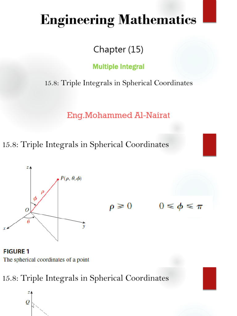 Triple Integrals in Spherical Coordinates | PDF