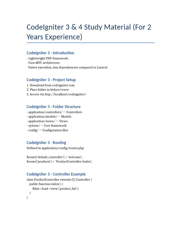 CodeIgniter Study Material | PDF | Database Index | Databases