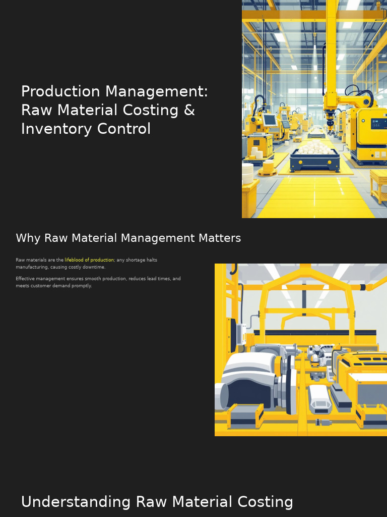 Production Management Raw Material Costing and Inventory Control | PDF