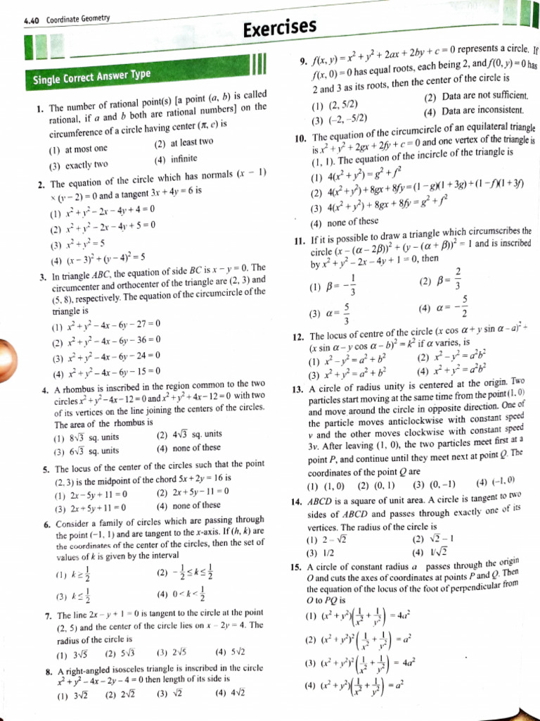 Cengage Coordinate Geometry - 129 | PDF