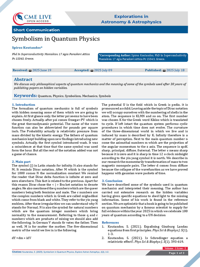 Symbolism in Quantum Physics Explained | PDF | Quantum Mechanics ...