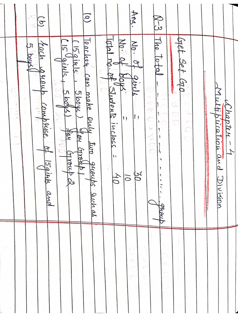 Grade 4 Maths Chapter 4 Notebook (C.W.) | PDF