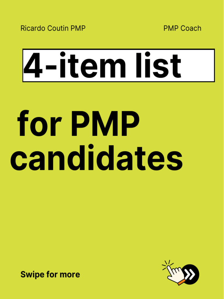 4-Item List For PMP Candidates | PDF